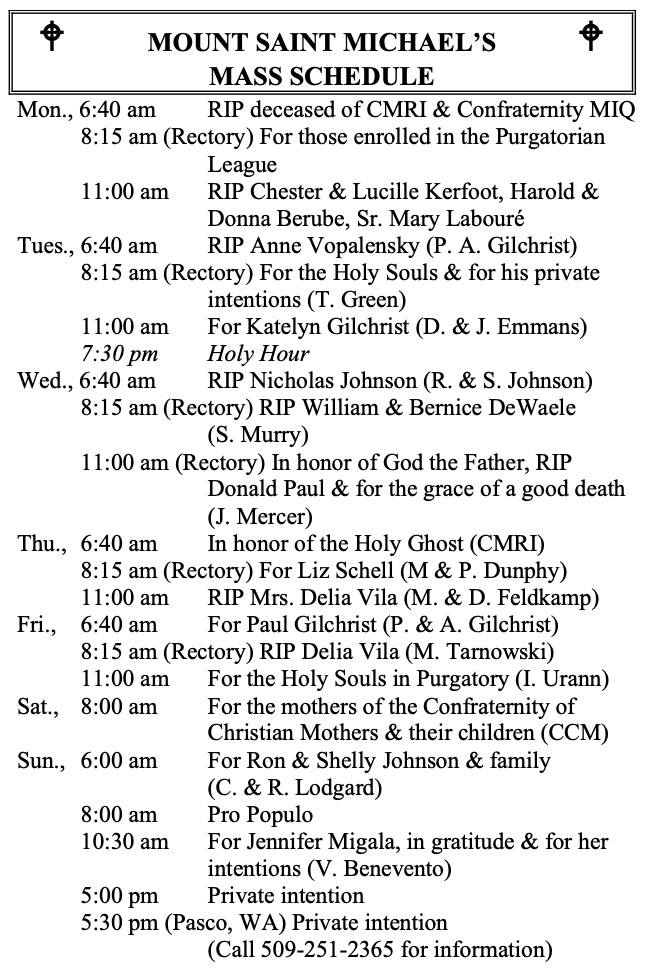 Announcements – Mary Immaculate Queen Parish